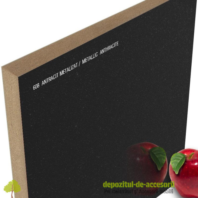 Panou MDF Antracit metalizat 608 super lucios AGT Panel 2800 x 1220 x 18mm