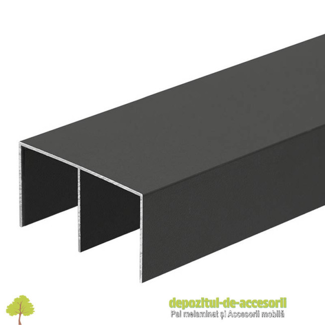 Set sine de ghidare superioară-inferioară ADOOR EASY si PLUS, negru, 2000mm